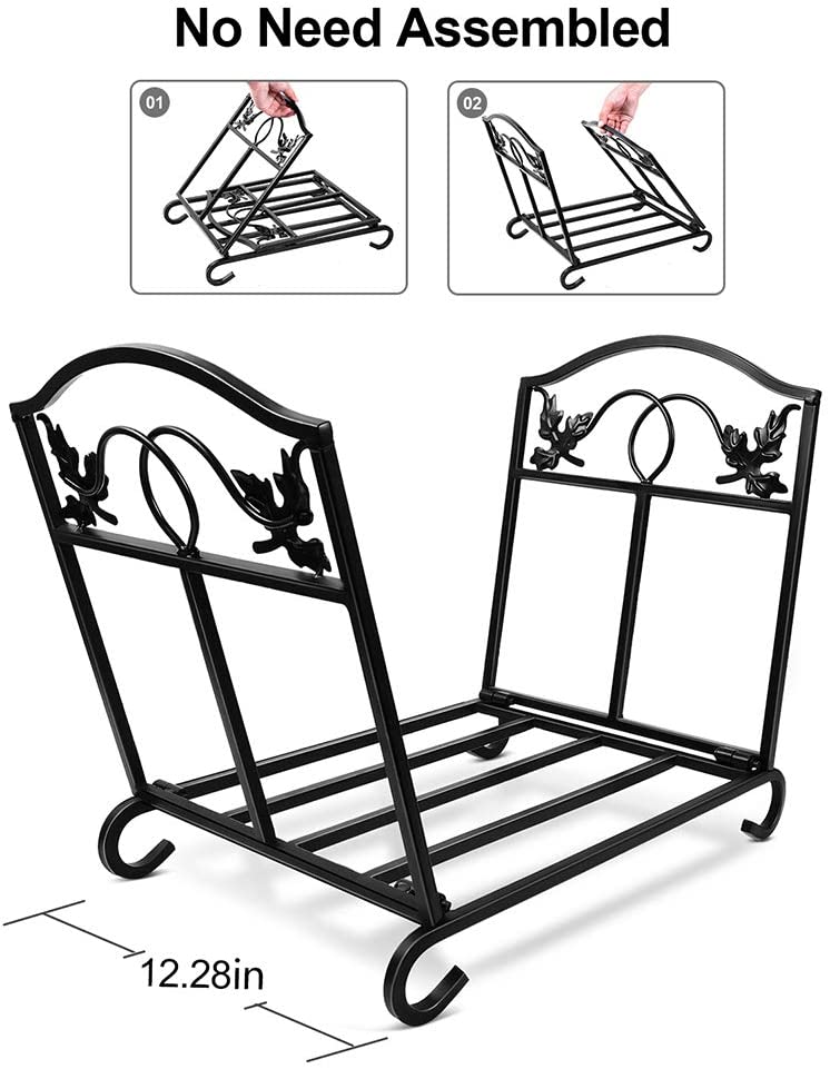 Buy Fireplace Toolset Log Holder Wrought Iron Indoor Fire Wood Stove ...